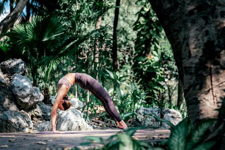 Create healthy change through body, mind and spirit. Full-length shot ...