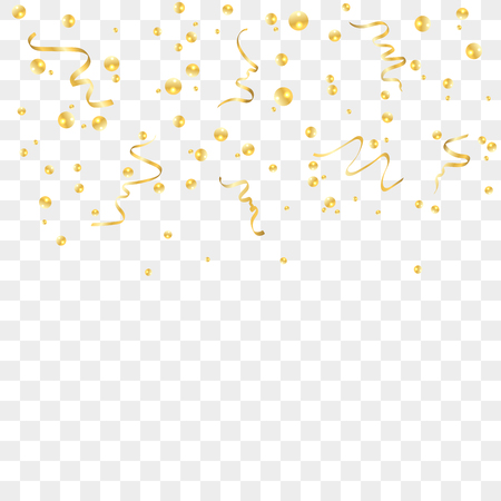 Gold confetti celebration isolated on transparent background. Falling ...