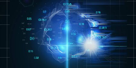 Quantum computing abstract tech background concept. Learning artificial intelligence element ...