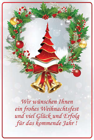 Business German greeting card for winter season. German text ...