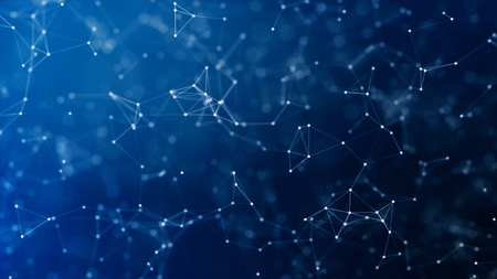 3d rendered abstract plexus shapes. Digital, communication and technology background with lines ...