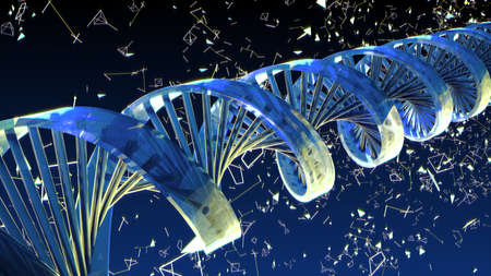 Background with rotating abstract DNA. 3D rendering - Stock Image - Everypixel