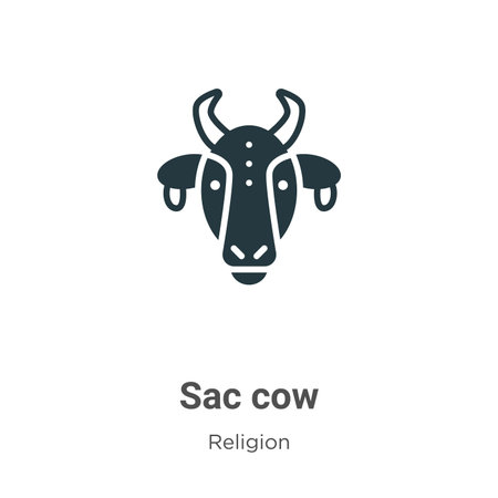 Sacred cow glyph icon vector on white background. Flat vector sacred cow icon symbol sign from ...