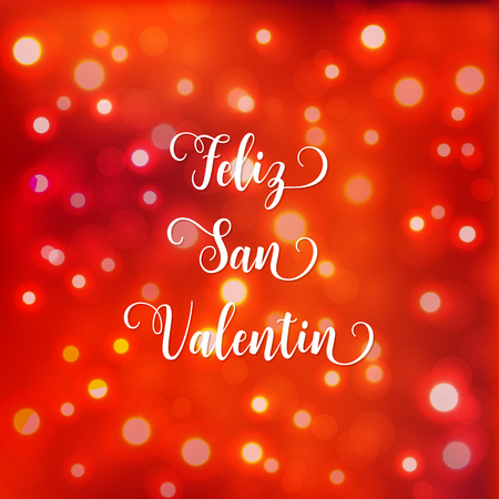 Happy Valentine's day Spanish language text Feliz San Valentin. - Stock ...