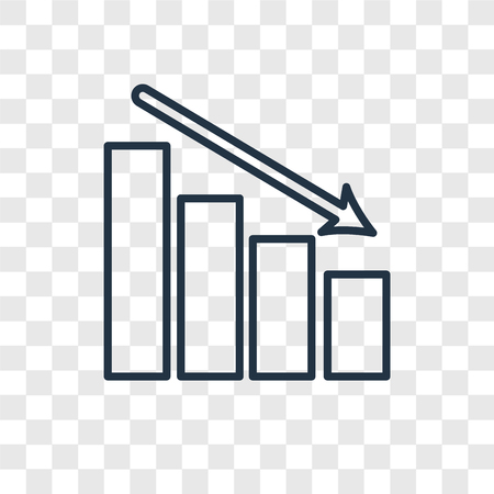 Loss concept vector linear icon isolated on transparent background, Loss concept transparency ...