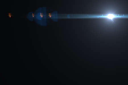 Lens flare effect in space 3D render - Stock Image - Everypixel