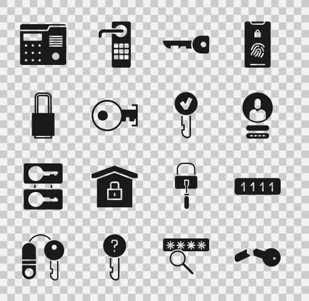 Set Broken key, Password protection, Create account screen, Key, Lock, House intercom system and ...