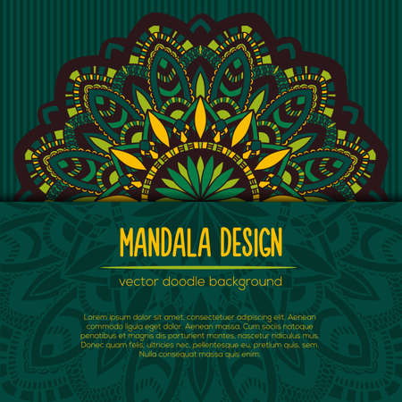 Vector mandala decor for your design with abstract ornament. Vector vintage business card ...