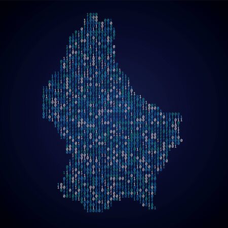 Luxembourg country map made from digital binary code - Stock Image - Everypixel