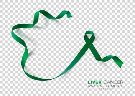 Liver Cancer Awareness Month. Emerald Green Color Ribbon Isolated On ...