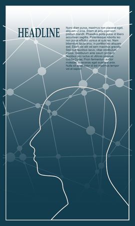Profile of the head of a man. Mental health relative vector brochure ...