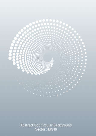 Abstract dot circular background design, group of halftone circular dots in big circle shape ...