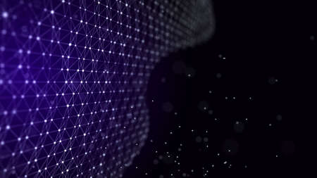 Network connection data structure. Information technology. Big data visualization. 3D - Stock ...