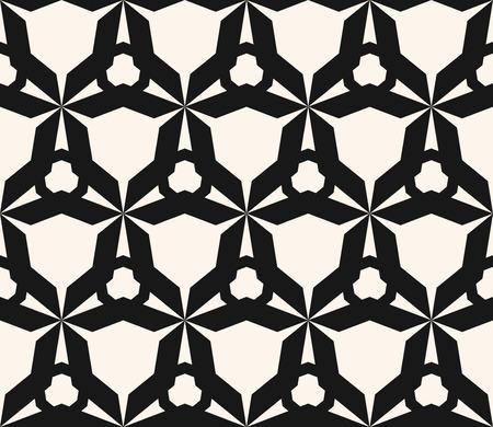 Vector abstract geometric seamless pattern. Black and white texture with triangles, hexagons ...
