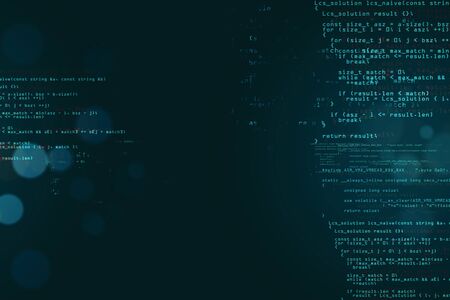 Abstract dark coding backdrop with text. Programming and future concept. 3D Rendering - Stock ...