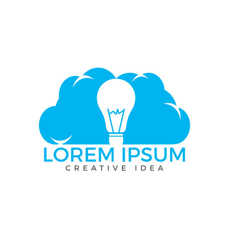 Bulb Cloud Logo Design. Idea cloud logo template with an abstract light bulb inside a cloud ...