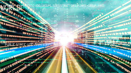 Software development, application programming code and tacit computer coding . Concept of smart ...