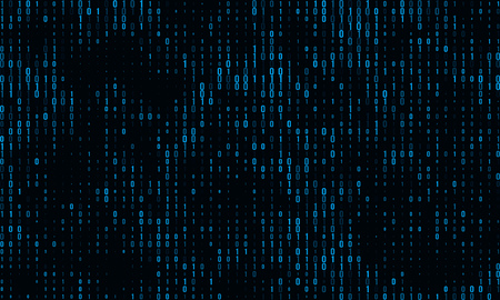 A stream of binary matrix code on the screen. numbers of the computer matrix. The concept of ...