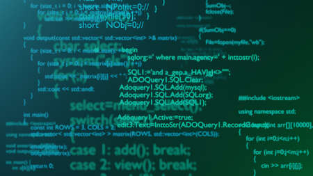 Programming code. Programming language strings. Coding. 3D render. - Stock Image - Everypixel