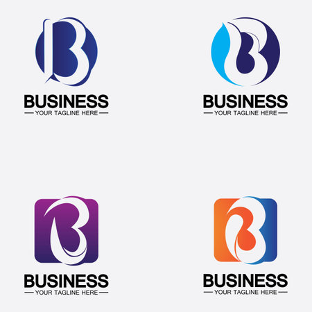 Set Abstract letter b logo vector. B logo symbol icon design template. - Stock Image - Everypixel