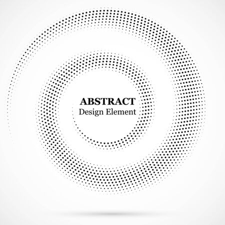 Black abstract vector circle frame halftone dots design element.Halftone effect vector pattern ...