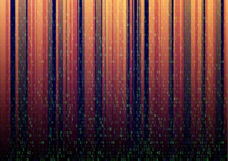 Binary code digital technology. Data Sorting. From Chaos to System. Artificial intelligence.Big ...