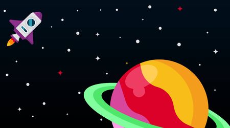 Flat outer space background illustration vector - Stock Image - Everypixel
