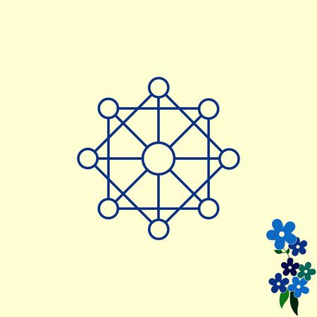 communication nodes icon, vector illustration. Flat design style ...