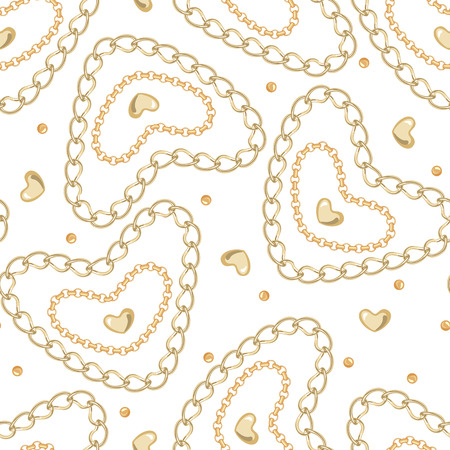 Gold Chain Jewelry seamless pattern. - Stock Image - Everypixel