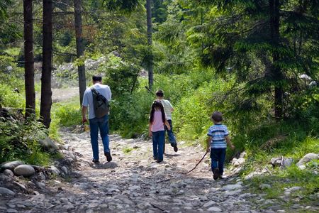 family in forest - Stock Image - Everypixel