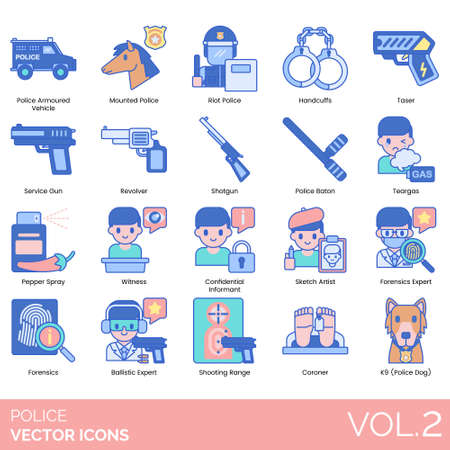 Vector of Police icons including - ID:1-139216540 - Royalty Free Image ...