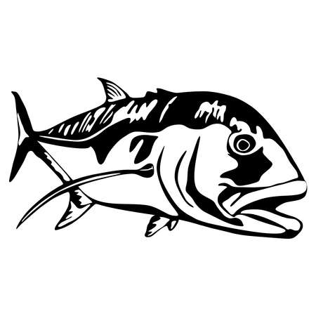 Giant Trevally Stencil Vector:: tasmeemME.com