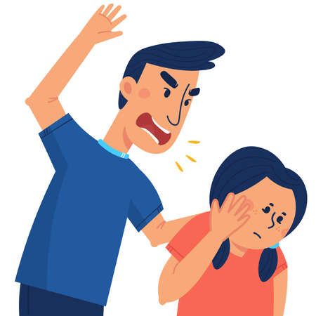Vector of A father beats his children. - ID:1-141478362 - Royalty Free ...
