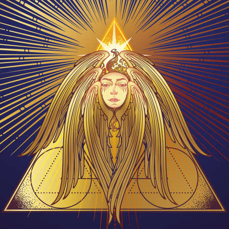 Vector of 6 winged seraphim on a golden - ID:1-121509948 - Royalty Free ...