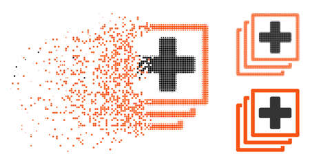 Medical docs icon in disappearing, dotted halftone and undamaged solid ...