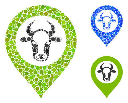 Vector of Cow map marker composition for - ID:1-131181140 - Royalty ...