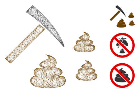 Mesh shit mining polygonal web 2d vector illustration. Model is based ...