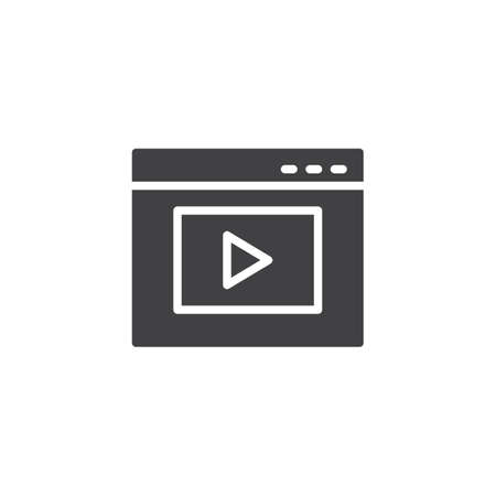 Browser media player vector icon. filled flat sign for mobile concept ...