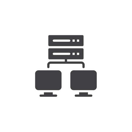 Computer server vector icon. filled flat sign for mobile concept and ...