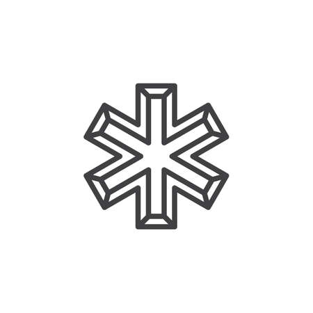 Medical star line icon. linear style sign for mobile concept and web ...