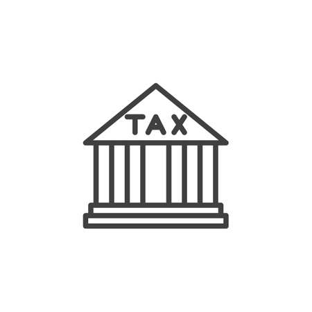 Tax office building line icon. linear style sign for mobile concept and ...