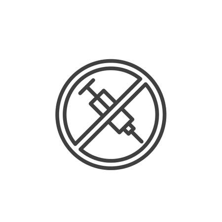 Vector of No injection ban line icon. - ID:1-137832536 - Royalty Free ...