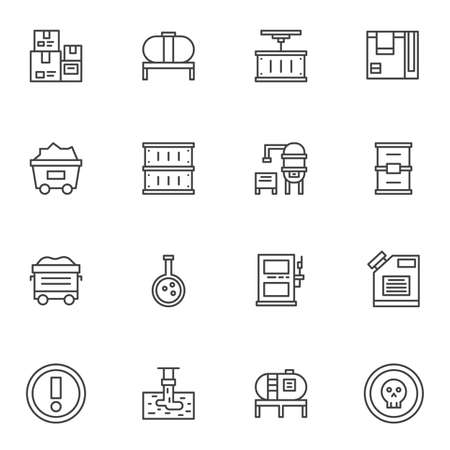 Vector of Oil industry line icons set. - ID:142195979 - Royalty Free ...