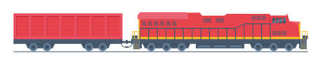 Freight train. Railway locomotive and wagon , transportation cargo ...