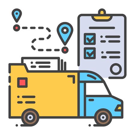 Vector of Delivery document color line - ID:146827725 - Royalty Free ...