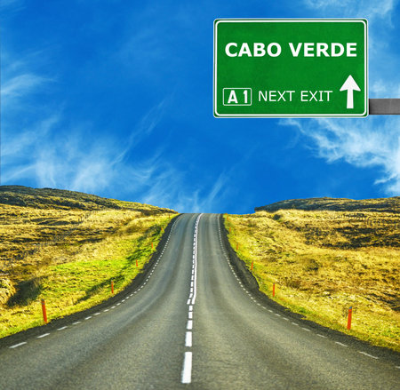 CABO VERDE road sign against clear blue skyの写真素材 [40053527201] - イメージマート