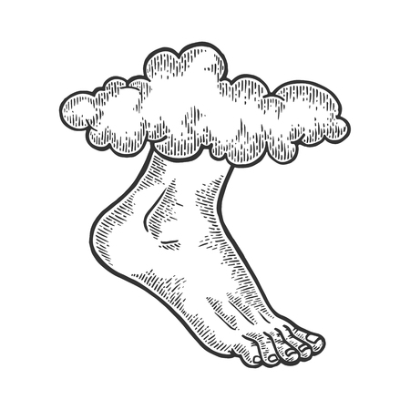 Vector of Foot of God from sky cloud - ID:124033352 - Royalty Free ...