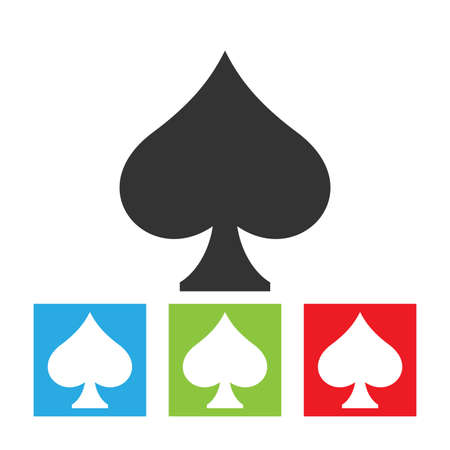 Spades icon. Simple logo of spades sign on white background. Flat vector illustration.のイラスト素材 ...