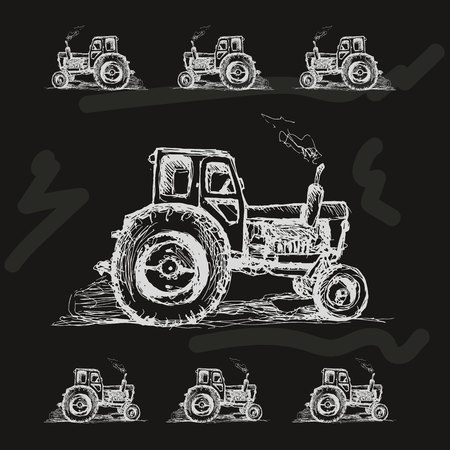 Vector of Free hand drawn tractor on - ID:1-51511780 - Royalty Free ...