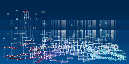 Abstract analysis infographics background with blurred lines. 3d ...